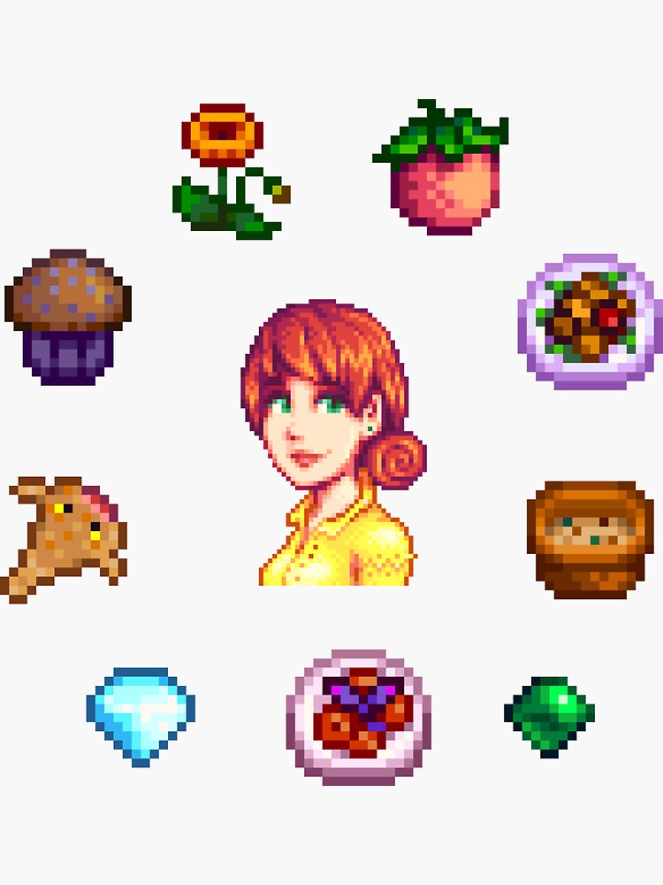 "Stardew Valley SDV Penny Favorite Items Set" Sticker for Sale by ...