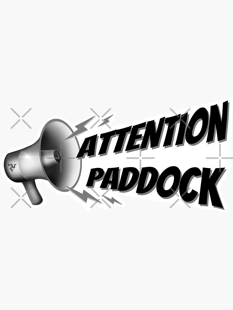 "Attention paddock sticker" Sticker for Sale by Manxcraft | Redbubble