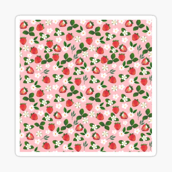 " Sweet Strawberries Flowers Watercolor Floral" Sticker for Sale by ...