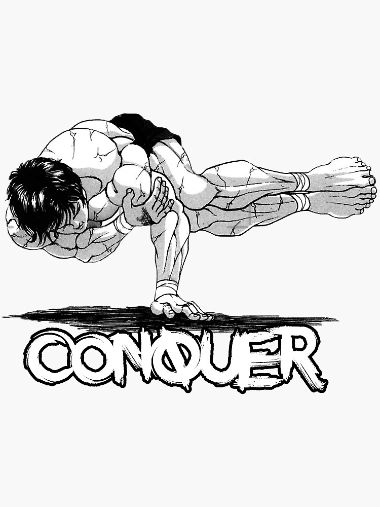 "baki pose CONQUER " Sticker for Sale by CSDken | Redbubble