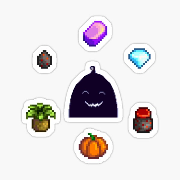 "Stardew Valley SDV Krobus Favorite Items Set" Sticker for Sale by ...