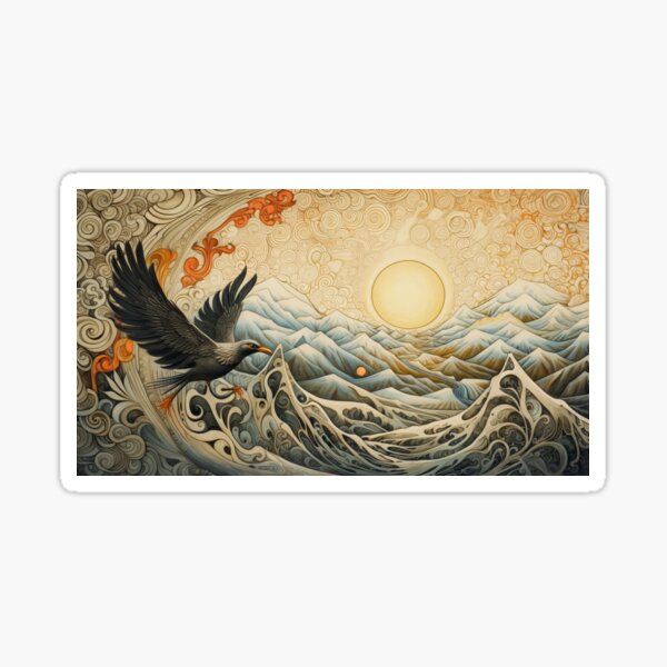 "Raven of the Dawn" Sticker for Sale by Goetsi | Redbubble