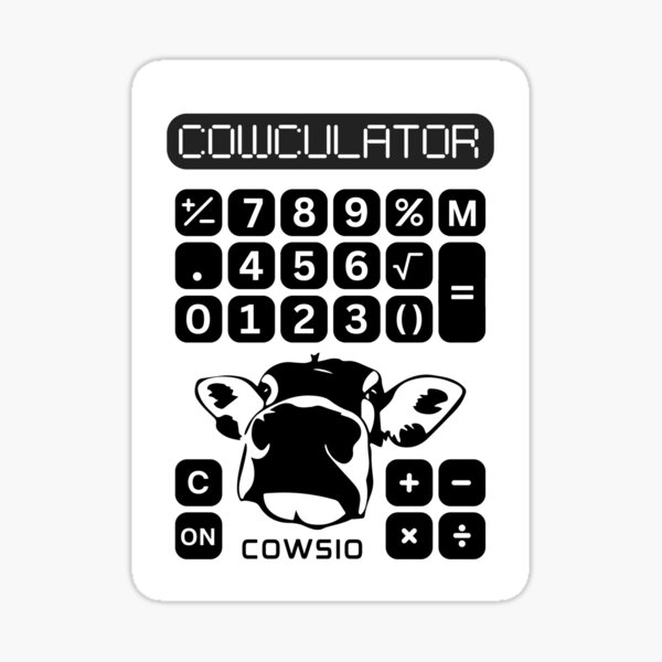 "Cowculator" Sticker for Sale by americancheez | Redbubble