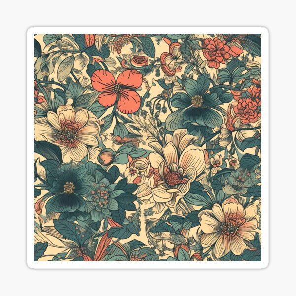 "Vintage flowers" Sticker for Sale by DigitalRiggs | Redbubble