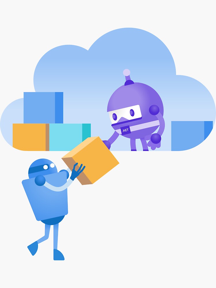 ".NET Bot Cloud Apps" Sticker for Sale by CodeProfessor | Redbubble