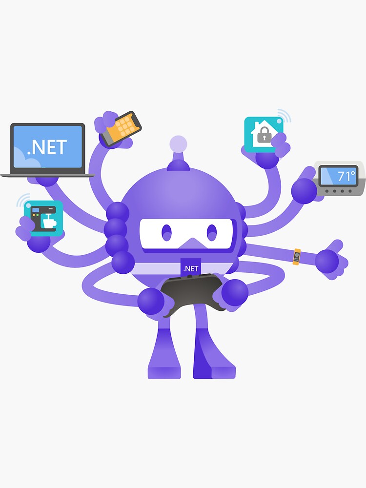 ".NET Bot IOT" Sticker for Sale by CodeProfessor | Redbubble