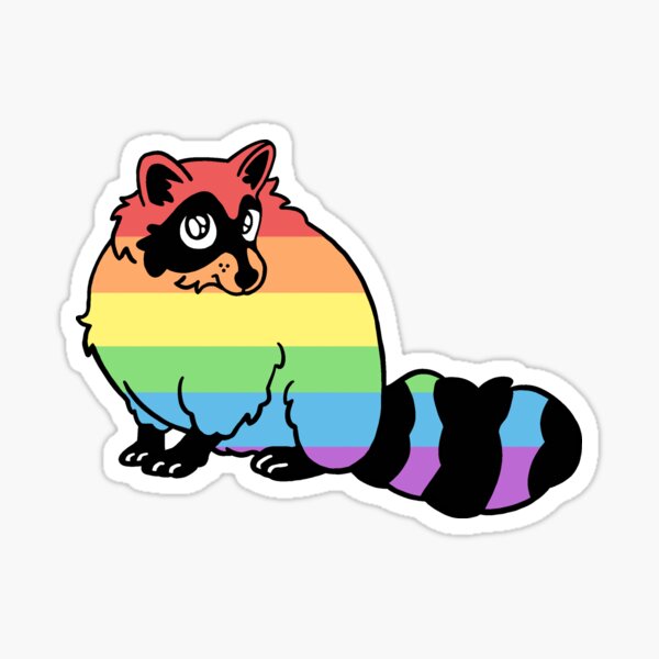 "gay pride raccoon " Sticker for Sale by LivianPearl | Redbubble