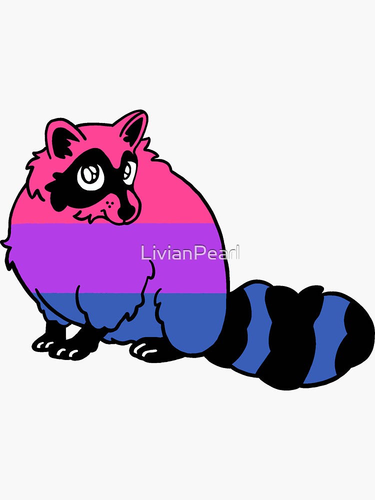 "bi pride raccoon " Sticker for Sale by LivianPearl | Redbubble