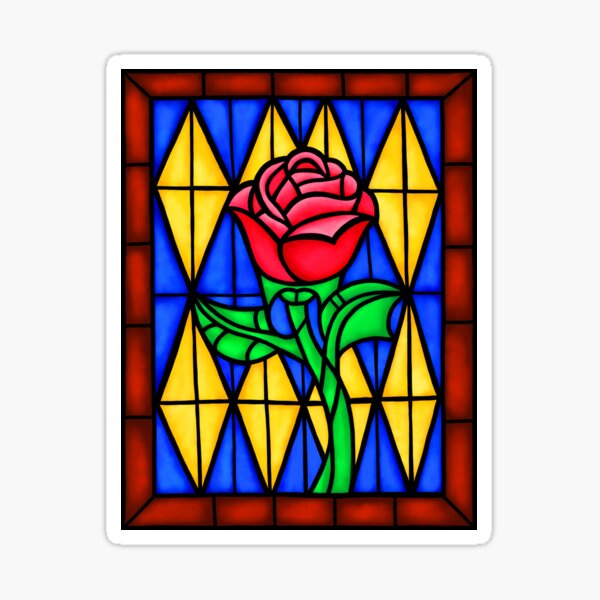 "A Single Rose in the Stained Glass Window" Sticker for Sale by ...