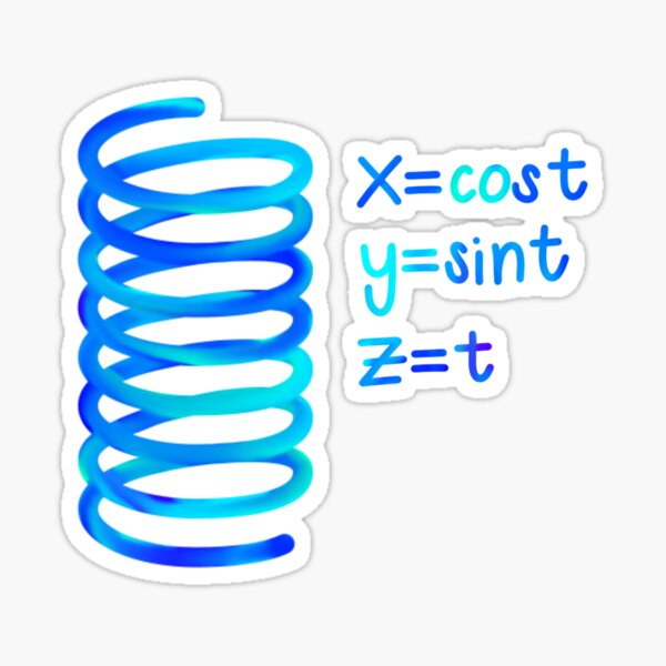 "Math Art Spiral Blue Trigonometry" Sticker for Sale by garneroverton ...
