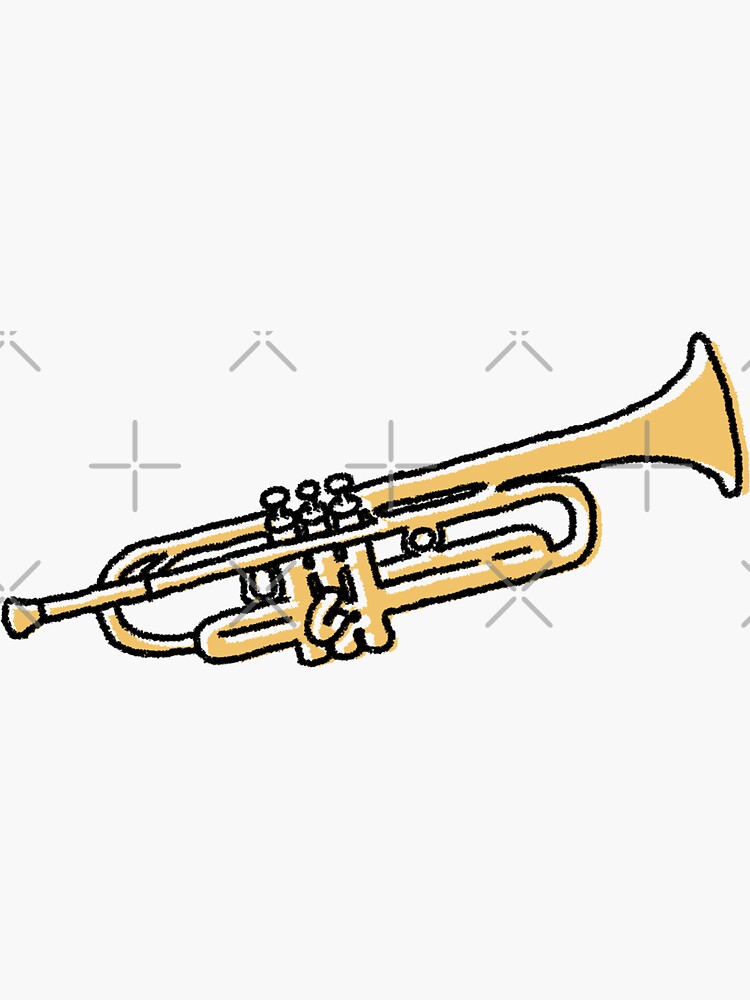 "Stamped Trumpet " Sticker for Sale by Rocket-To-Pluto | Redbubble