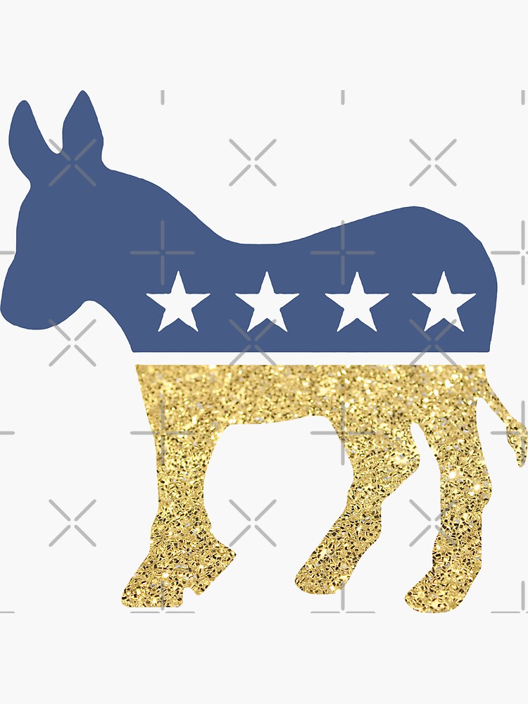 "Democrat Donkey Blue Sparkle" Sticker for Sale by mynameisliana ...