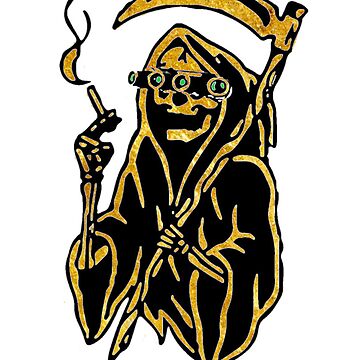 "Forward Observations Group Grim Reaper - Gold with Green Nods" Sticker ...