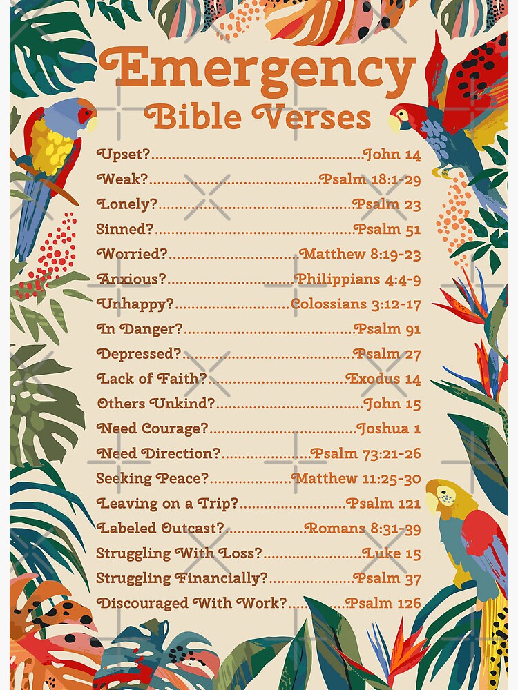 "Emergency Bible Verses (Tropical)" Art Board Print for Sale by Paper ...