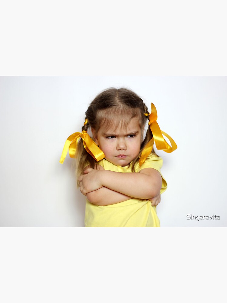 "Little, cute angry girl " Sticker for Sale by Singerevita | Redbubble