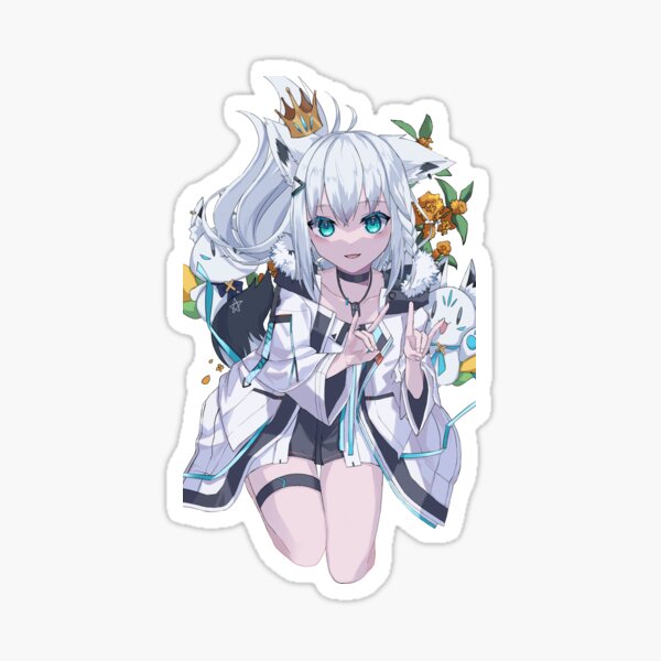 "Shirakami Fubuki " Sticker for Sale by inshiroland | Redbubble