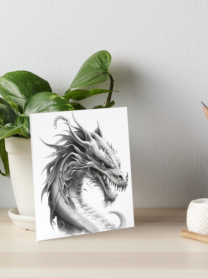 " Chinese Dragon drawing" Art Board Print for Sale by Pencil-Art ...