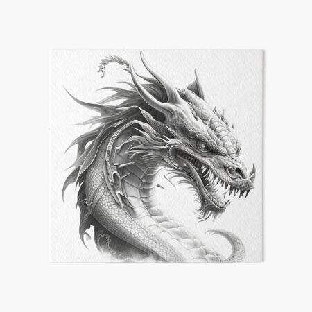 " Chinese Dragon drawing" Art Board Print for Sale by Pencil-Art ...