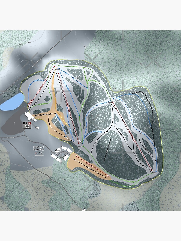 "Heights of Horseshoe Resort Trail Map" Poster for Sale by mapsynergy ...