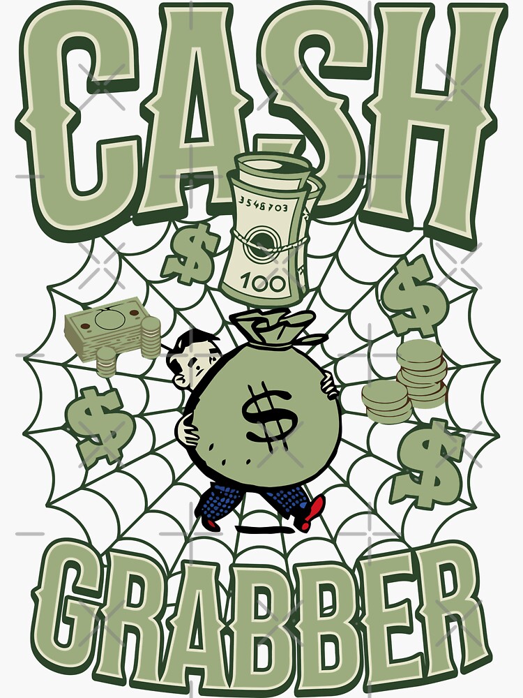 "Hustler & Cash Grabber" Sticker for Sale by CyberYogi | Redbubble