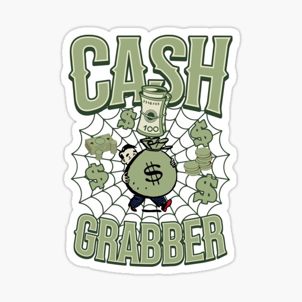 "Hustler & Cash Grabber" Sticker for Sale by CyberYogi | Redbubble