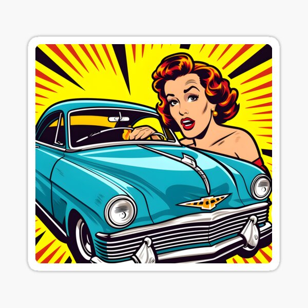 "Pop Art Woman in Awe - Captivating Wonder Sticker" Sticker for Sale by ...