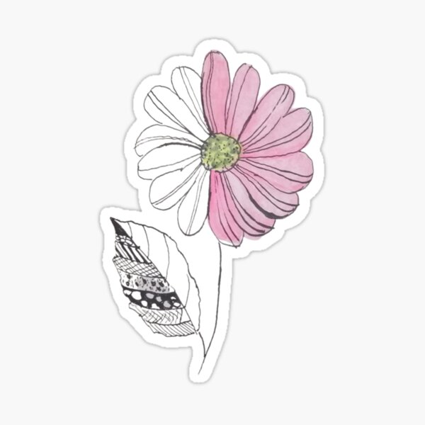 "flower pen art" Sticker for Sale by Nature Nblossom | Redbubble