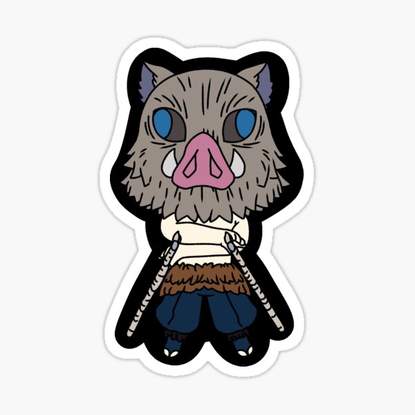 "Inosuke Hashibira" Sticker for Sale by BatsyBatsThyme | Redbubble