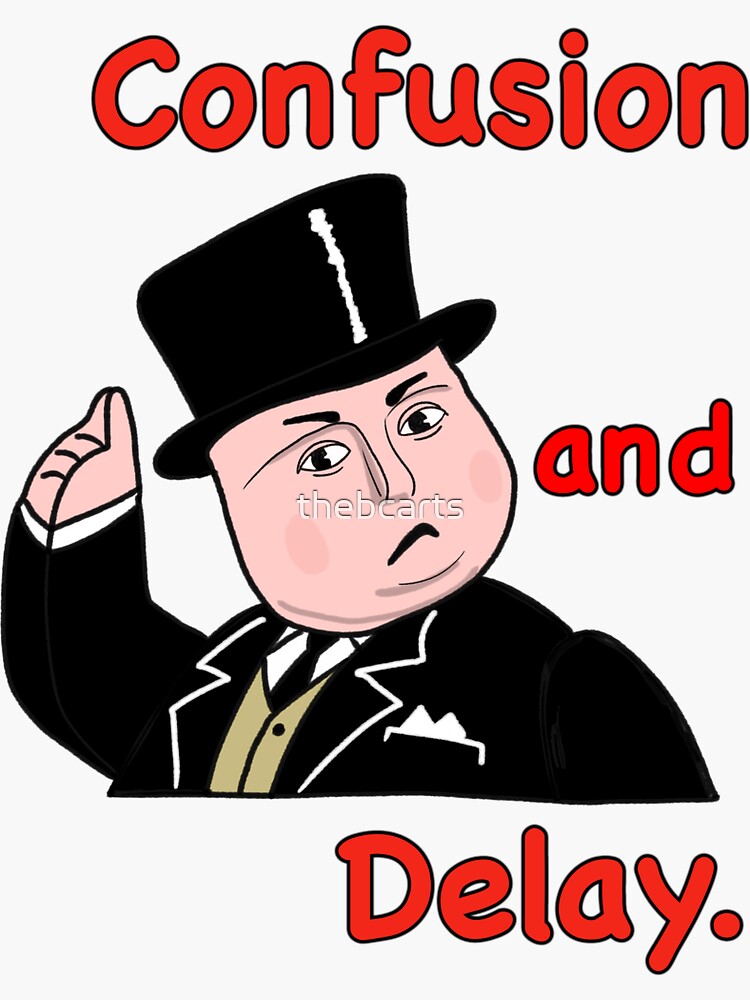 "Fat Controller Confusion and Delay" Sticker for Sale by thebcarts | Redbubble