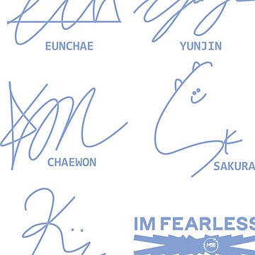 "Design with the autographs of le sserafim" Sticker for Sale by ...