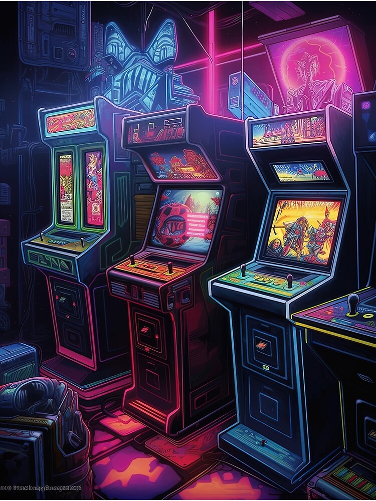 "Neon Arcade Nights: A Journey into 1990s Gaming Dreams" Poster for ...