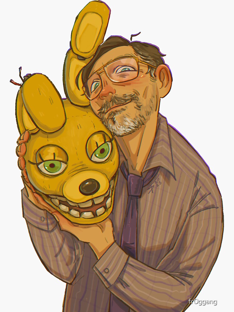 "william afton and spring bonnie (yellow)" Sticker for Sale by fr0ggang ...
