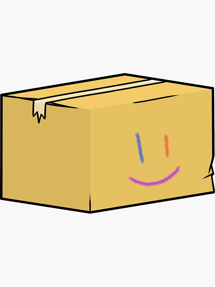 "Cardboard Box Smiley Face" Sticker for Sale by Bimbus | Redbubble