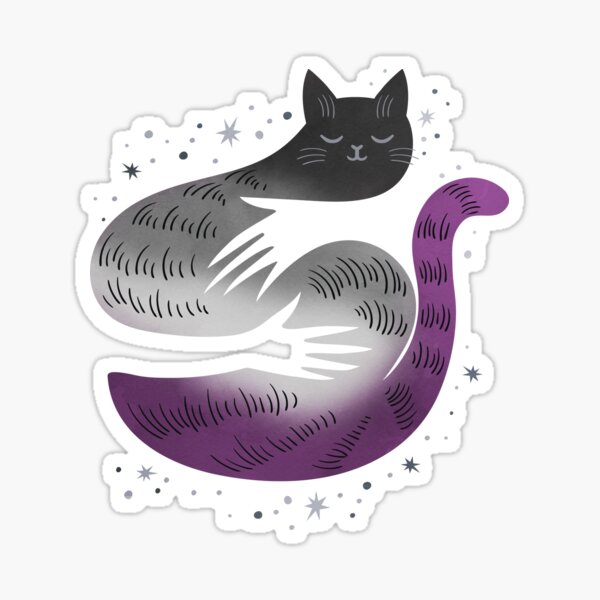"Asexual Cat Hug LGBT Pride Flag" Sticker for Sale by Psitta | Redbubble