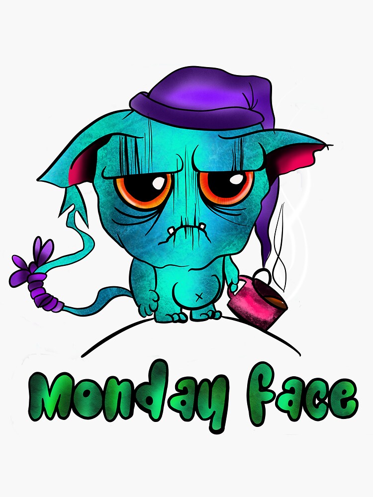 "Monday face" Sticker by Muxette | Redbubble