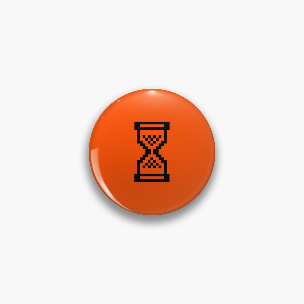"Loading hourglass retro logo" Sticker by EvasDeath | Redbubble