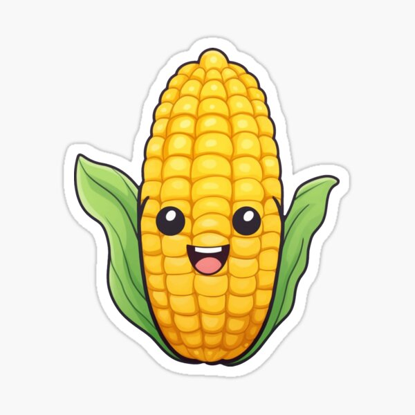 "Cartoon Corn" Sticker for Sale by CalebCouch | Redbubble