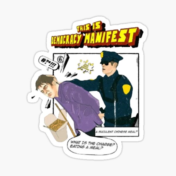 "Democracy Manifest " Sticker for Sale by devriesfredrick | Redbubble