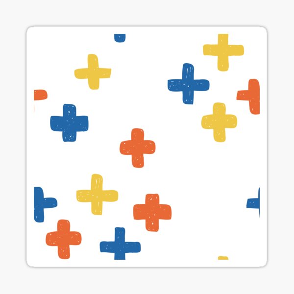 "Big Plus Sign Cross Kids Patterns" Sticker for Sale by Tofun | Redbubble