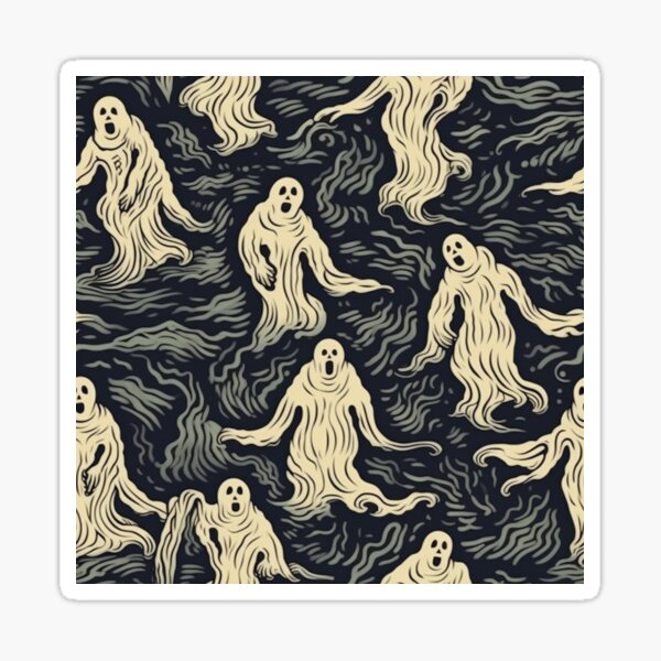 "Wailing Ghost Tile" Sticker for Sale by TheWhiteBear | Redbubble