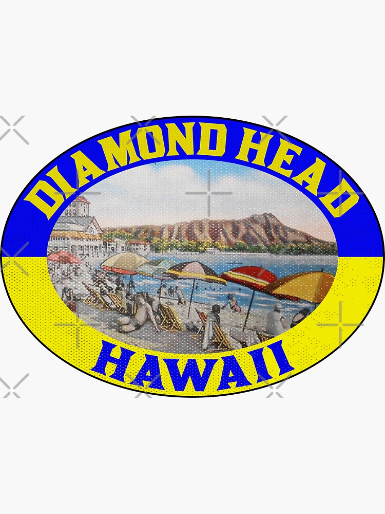 "Diamond Head Hawaii Waikiki Beach Oahu" Sticker for Sale by ...