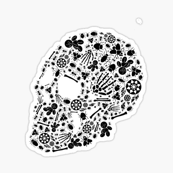 "Skull (black)" Sticker for Sale by vindorious | Redbubble
