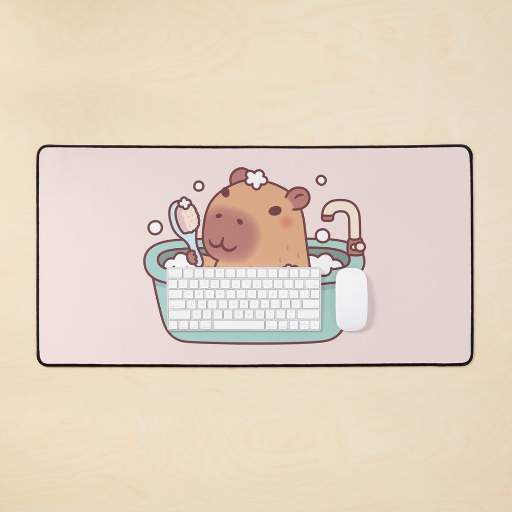 "Cute Capybara Taking A Bath In Bathtub" Sticker for Sale by ...