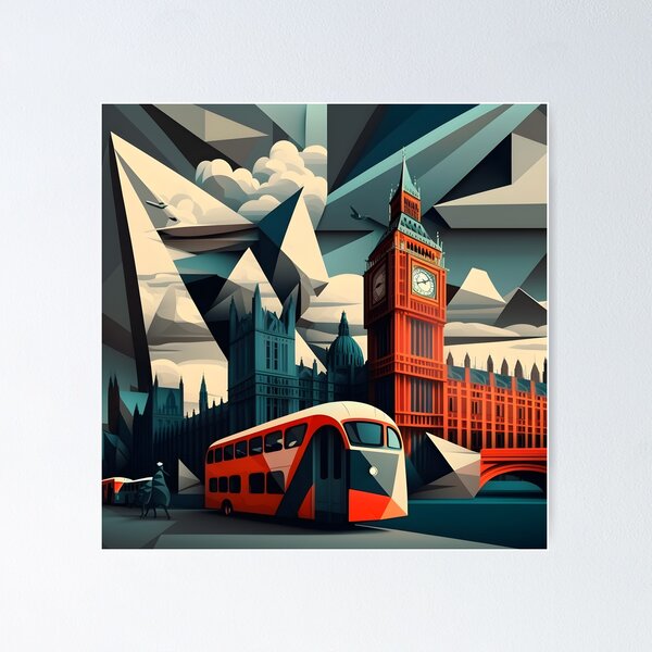 "London in cubism style" Poster for Sale by giggles-omg | Redbubble
