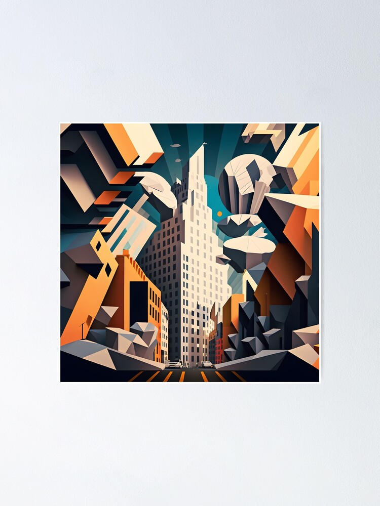 Cubism Poster Bird Beyond Cubism Art 04 Metal Poster By Katarina