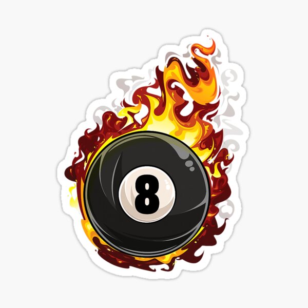 "Billiard 8 Ball Player Pool Billiards Snooker Cue Sports" Sticker for ...