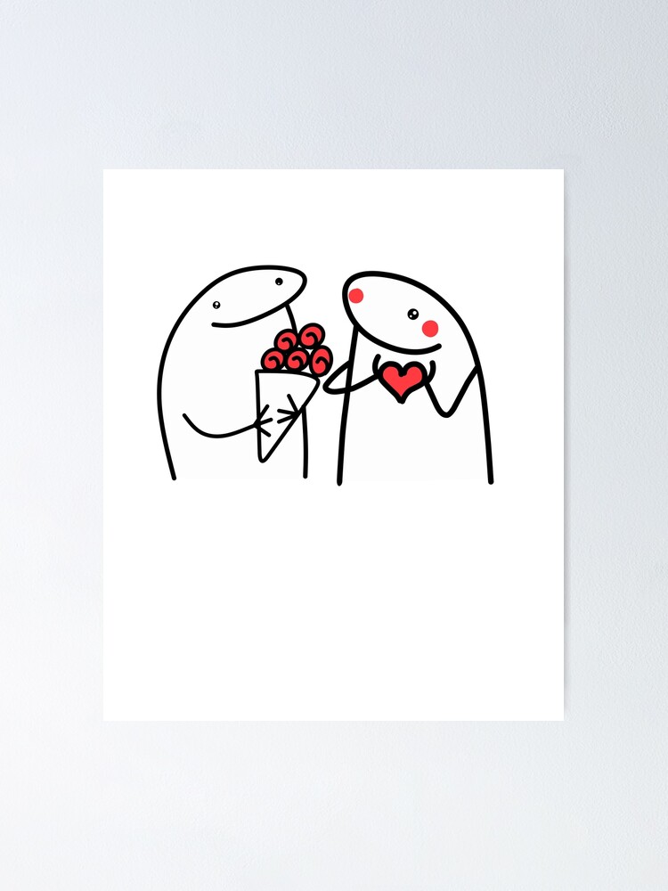"Flork in love red roses" Poster for Sale by DESIGNIRIS | Redbubble