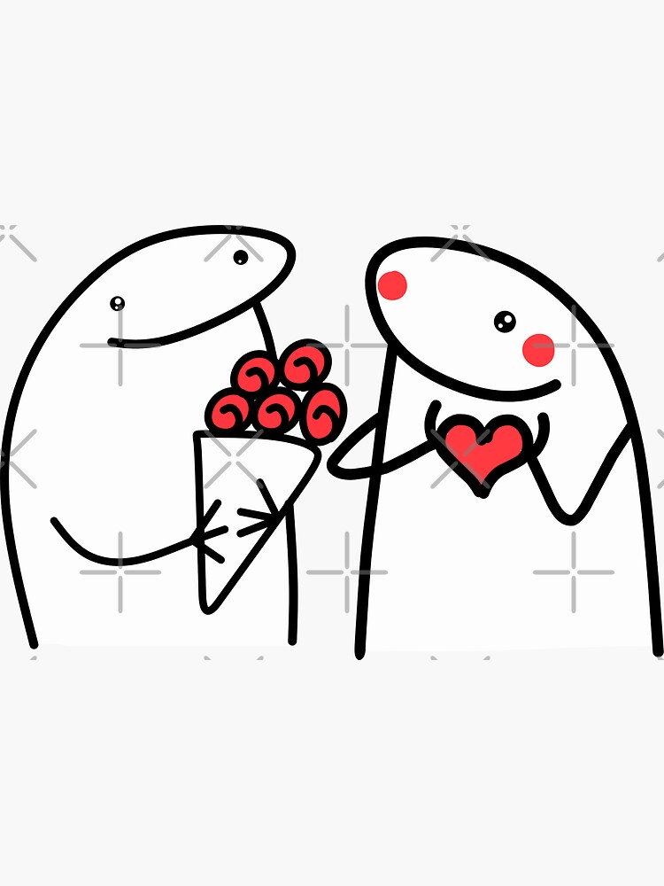 "Flork in love red roses" Sticker for Sale by DESIGNIRIS | Redbubble