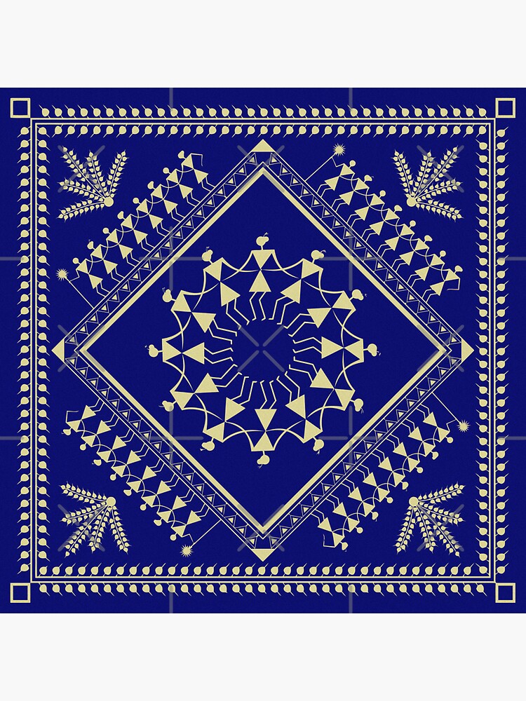 "Traditional 'Warli' Folk Art Drawing of Maharashtra India" Sticker for ...