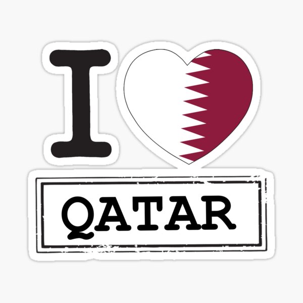 "I Love Qatar,I love Qatar lettering with red heart" Sticker for Sale ...